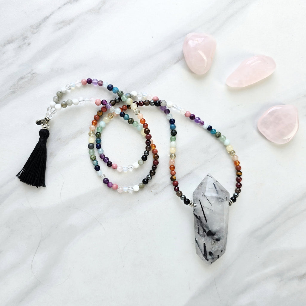 Tourmalated Quartz Full Chakra Crystal Keeper – Moxie Malas